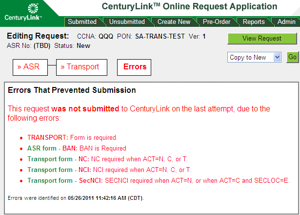 Submitting a Request